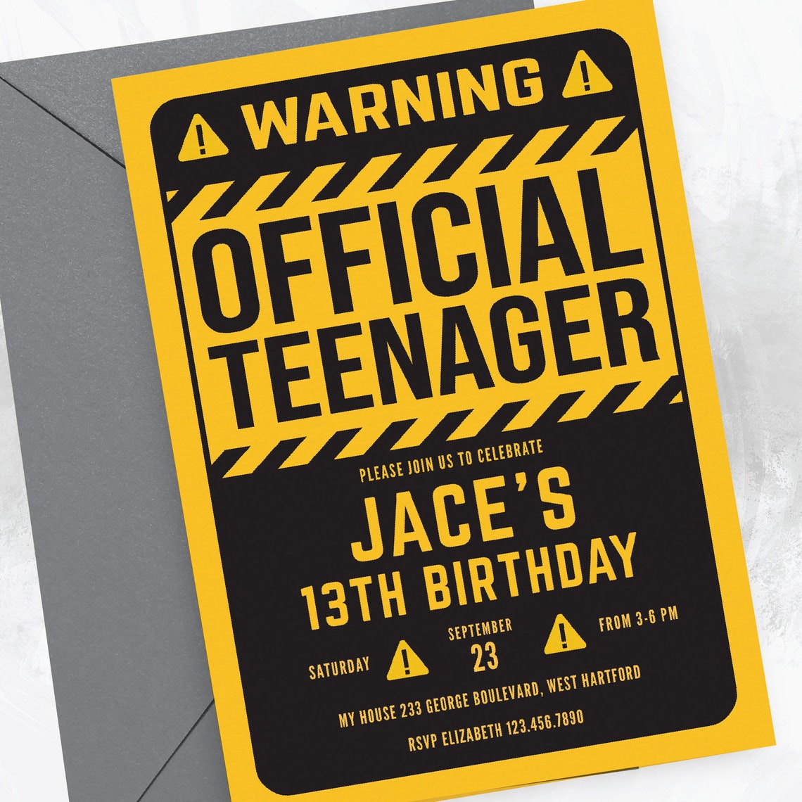Editable Digital Birthday Invitation for 13th Birthday Boy, Party Idea ...