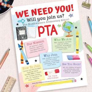 Editable PTO PTA Membership Drive Flyer, PTA Membership Form, Pta Sign ...
