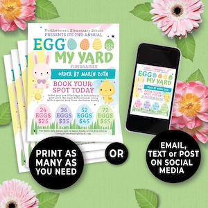 Editable Egg My Yard Flyer, Easter Egg My Yard Printable Fundraiser ...