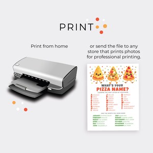 What's Your Pizza Name Party Game With Nametags, Pizza Making Night, Pi ...