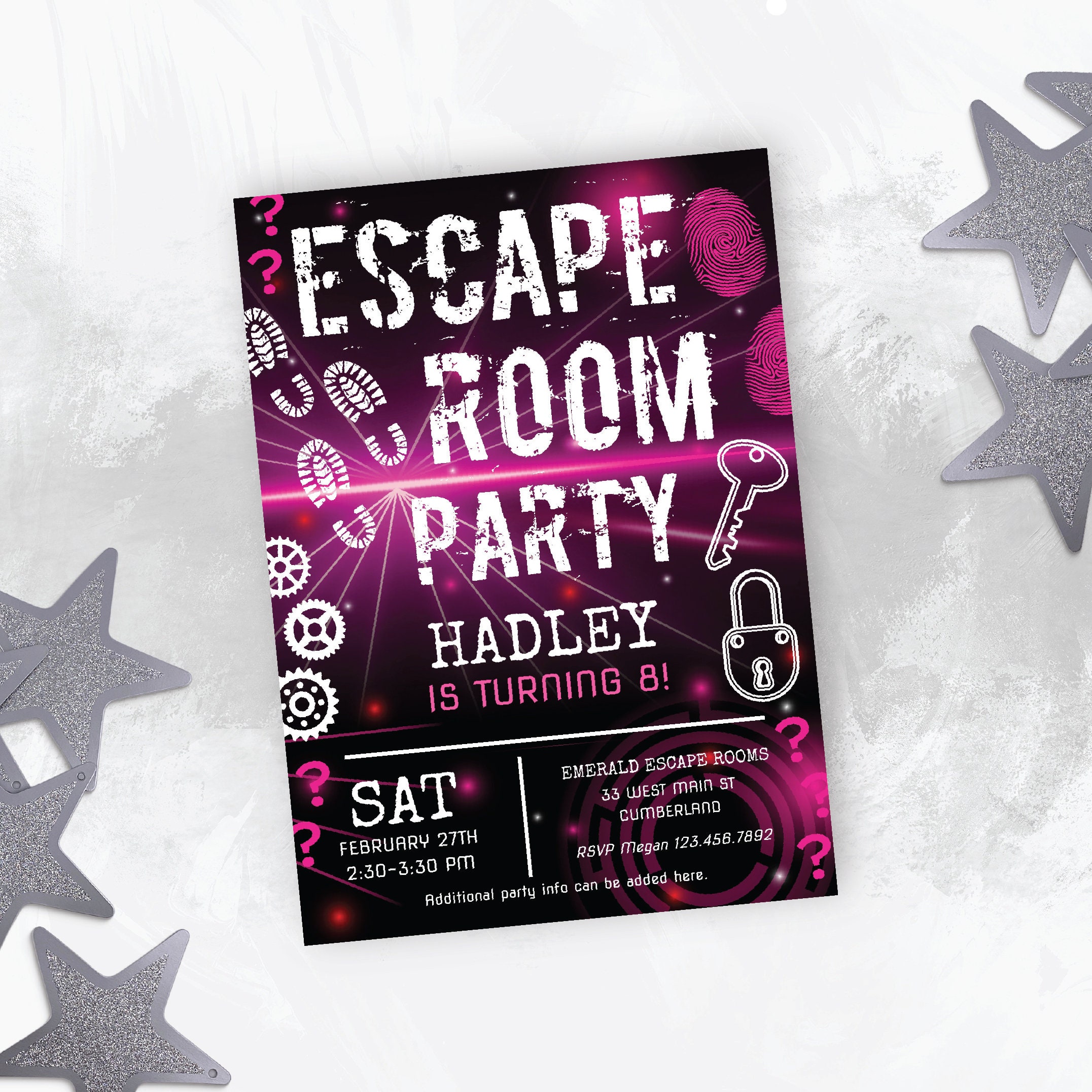 Editable Escape Room Birthday Invitation Girl Digital for Kids - Etsy