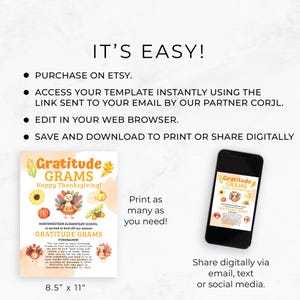 Editable Gratitude Gram Flyer, Gobble Gram Sheets, Thanksgiving Candy ...