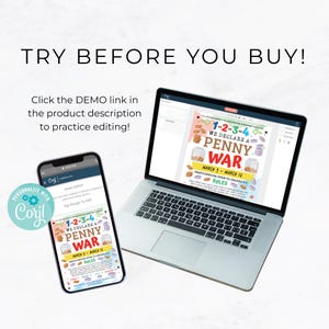 Editable Penny War Fundraiser Flyer, Penny Wars Flyer, PTA PTO Coin War ...