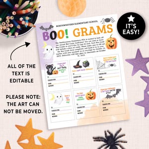 Editable Halloween Boo Gram Fundraiser Flyer Tags, Printable Halloween ...