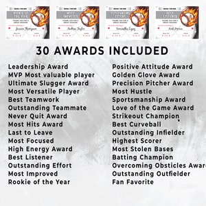 Baseball Awards Printable, End of Season/year Baseball Team Award ...