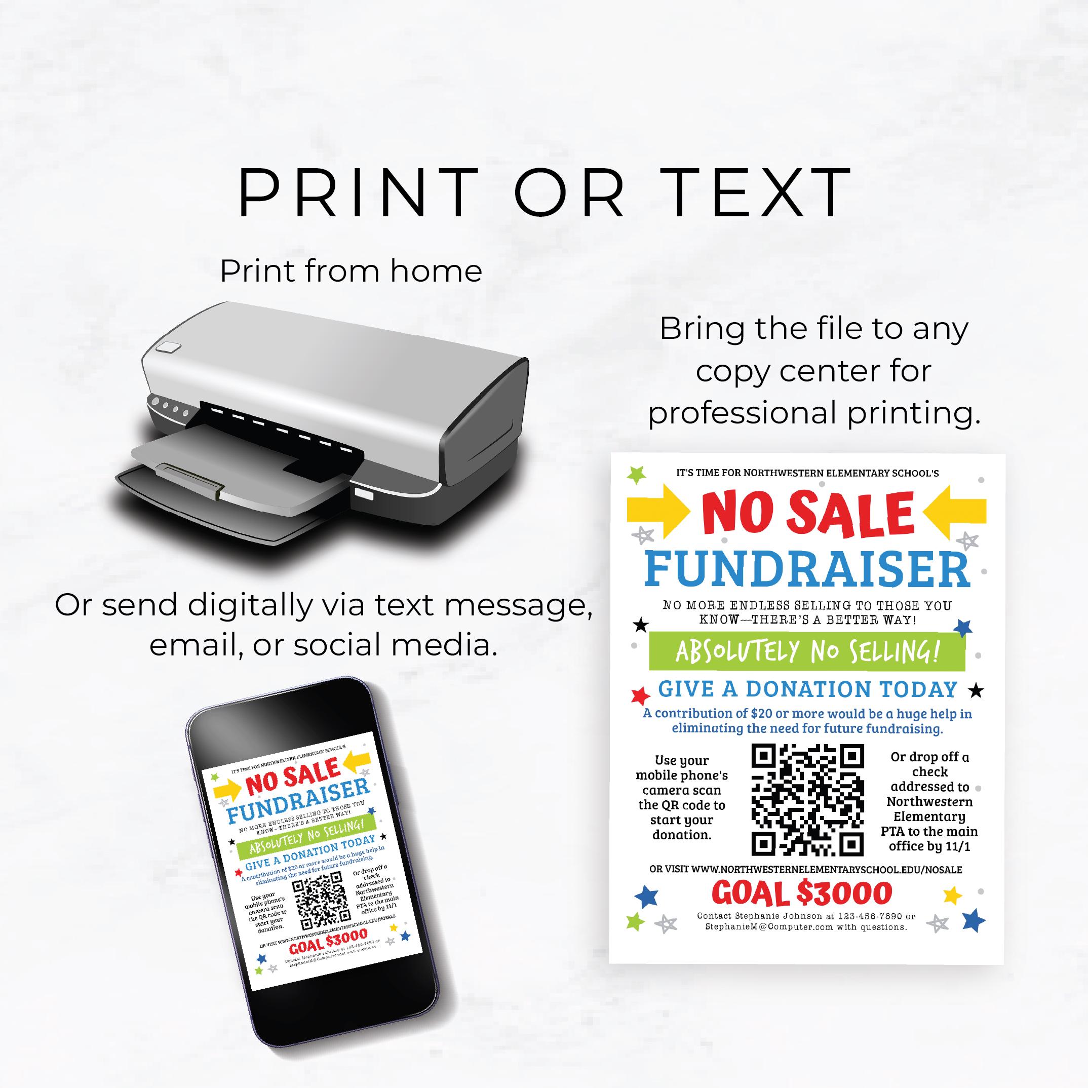 Editable No Sale Fundraiser Flyer for Any Non-profit Including PTA, PTO ...