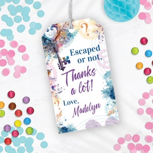Editable Escape Room Favor Tag, Escape Room Party Tag, Mystery Break ...