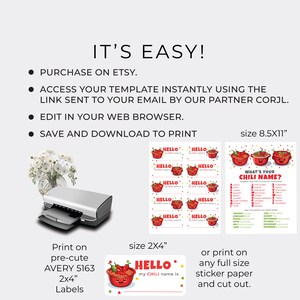 What's Your Chili Name Game With Name Tags, Funny Chili Cook off ...