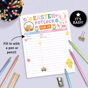 Easter Potluck Sign up Sheet, Potluck Party, Easter Menu Potluck Food ...