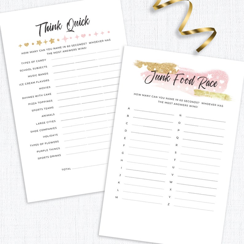 15 Printable Slumber Party Games, Girls Sleepover Party Ideas, Games ...