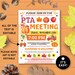 Editable PTO PTA Fall Meeting Flyer, Meeting Reminder Invitation ...