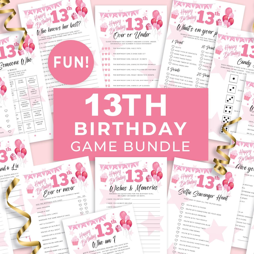 13th Birthday Party Games, 13 Year Old Birthday Party Games, 13 Year ...
