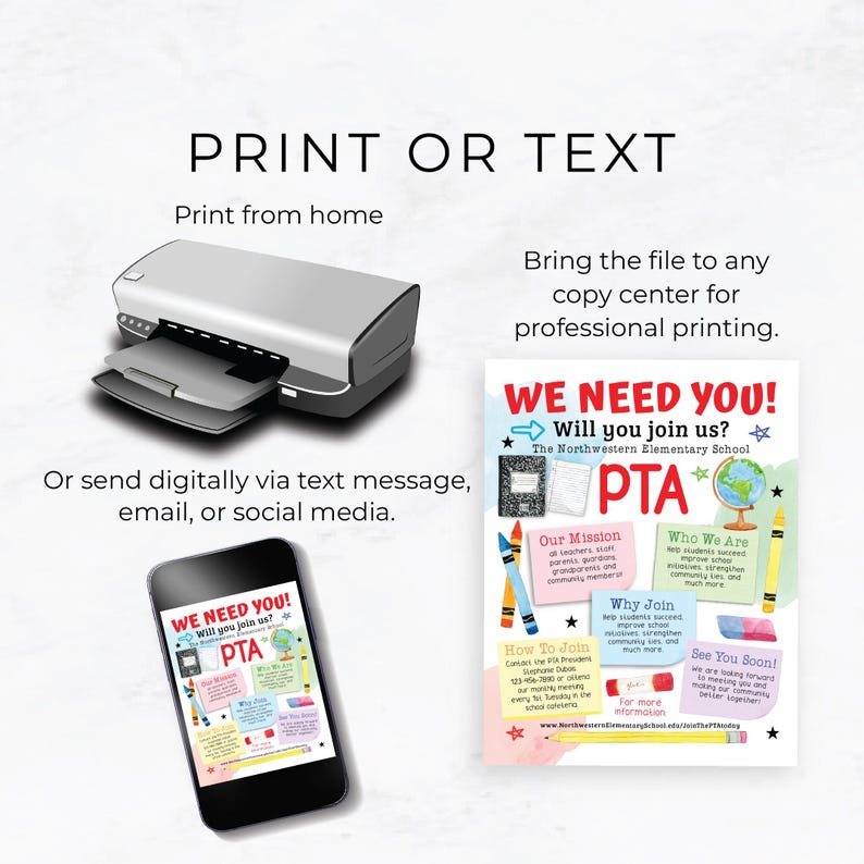 Editable PTO PTA Membership Drive Flyer, PTA Membership Form, Pta Sign ...