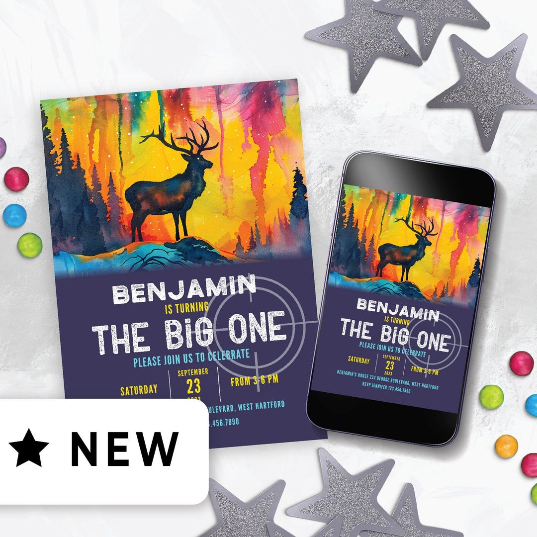 Editable the Big One Invitation Download, Digital Invite the Big One ...