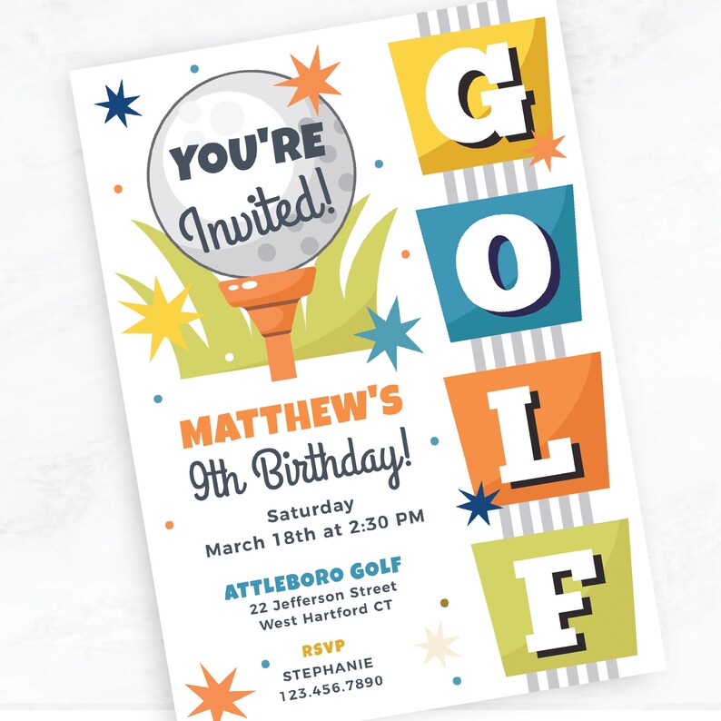 Editable Golf Party Invitation Template Mini Golf Birthday - Etsy