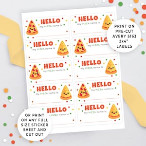 What's Your Pizza Name Party Game With Nametags, Pizza Making Night, Pi ...