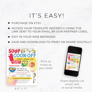 Editable Soup Cook-off Flyer, Soup Potluck Cookoff Invitation, Annual ...