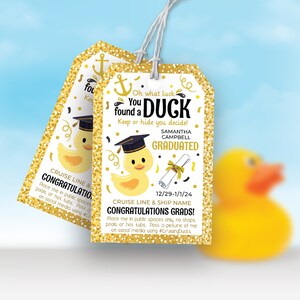 Editable Graduation Cruising Ducks Tags, Printable Cruising Duck Tags ...