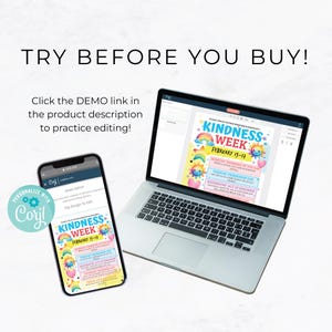 Editable Kindness Spirit Week Flyer, Random Acts of Kindness School ...