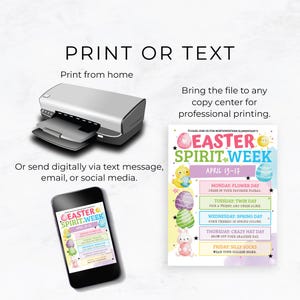Editable Easter Spirit Week Flyer, Spring Spirit Week Template, April ...