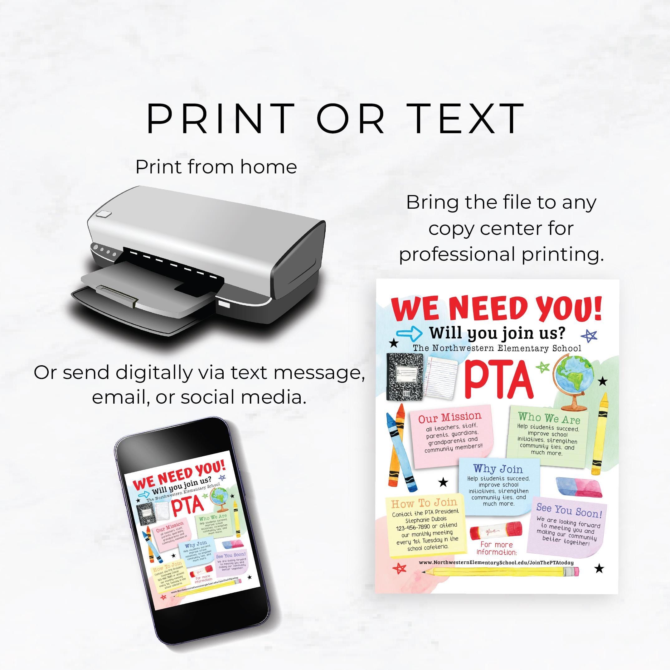 Editable PTO PTA Membership Drive Flyer, PTA Membership Form, Pta Sign ...
