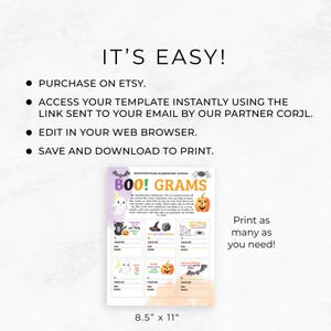 Editable Halloween Boo Gram Fundraiser Flyer Tags, Printable Halloween ...