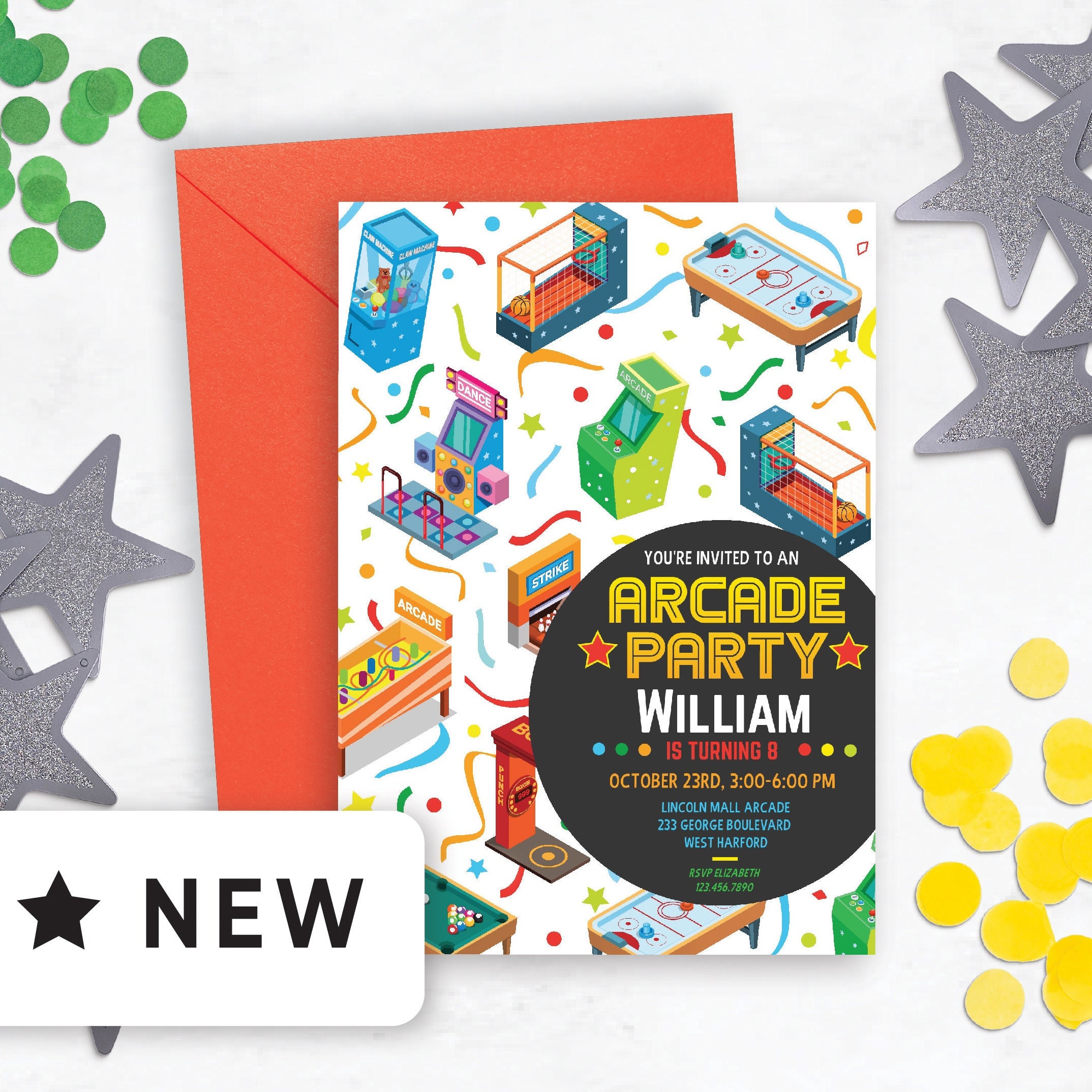 Editable Arcade Birthday Invitation Download Boys Arcade - Etsy UK