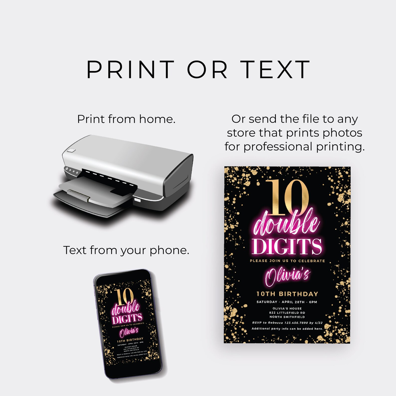 Editable Double Digits Party Invitation Peace Out Single - Etsy UK