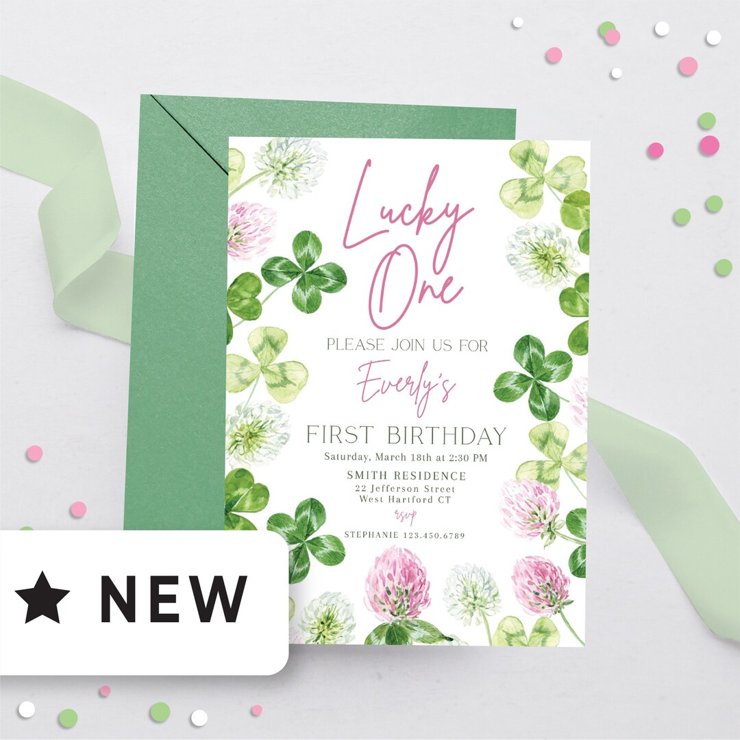 Editable Lucky One First Birthday Invitation, Instant Download Template ...