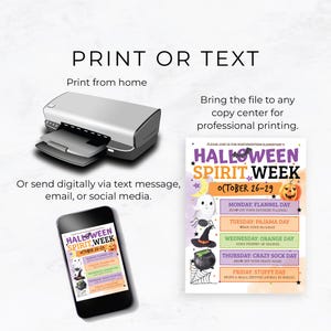 Editable Halloween Spirit Week Flyer, Fall Spirit Week Template, School ...
