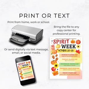 Editable Fall Spirit Week Flyer, Spirit Week Template, School Spirit ...