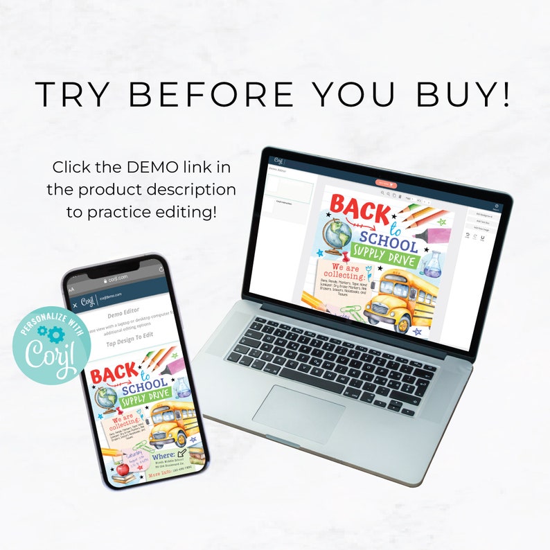 Editable School Supply Drive Flyer, Back to School Drive Flyer, School ...