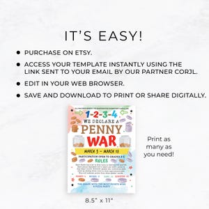 Editable Penny War Fundraiser Flyer, Penny Wars Flyer, PTA PTO Coin War ...
