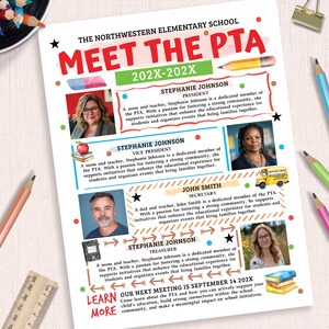 Editable Meet the PTA Flyer, Meet the PTO Form, Meet the Parent Teacher ...
