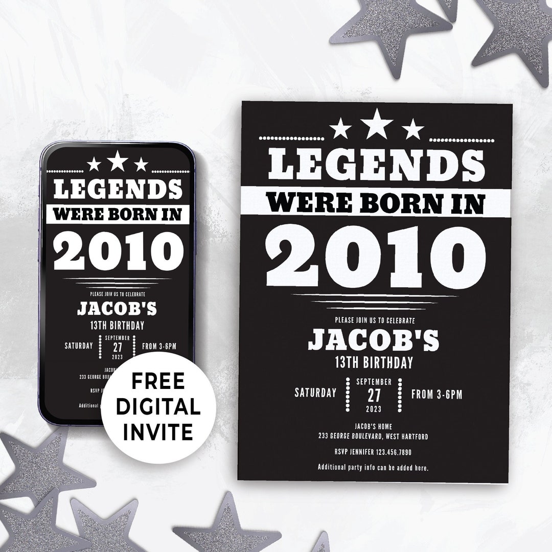 Editable Digital Birthday Invitation for Teens Preteens Boy Birthday ...