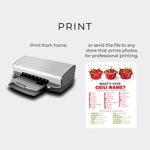 What's Your Chili Name Game With Name Tags, Funny Chili Cook off ...