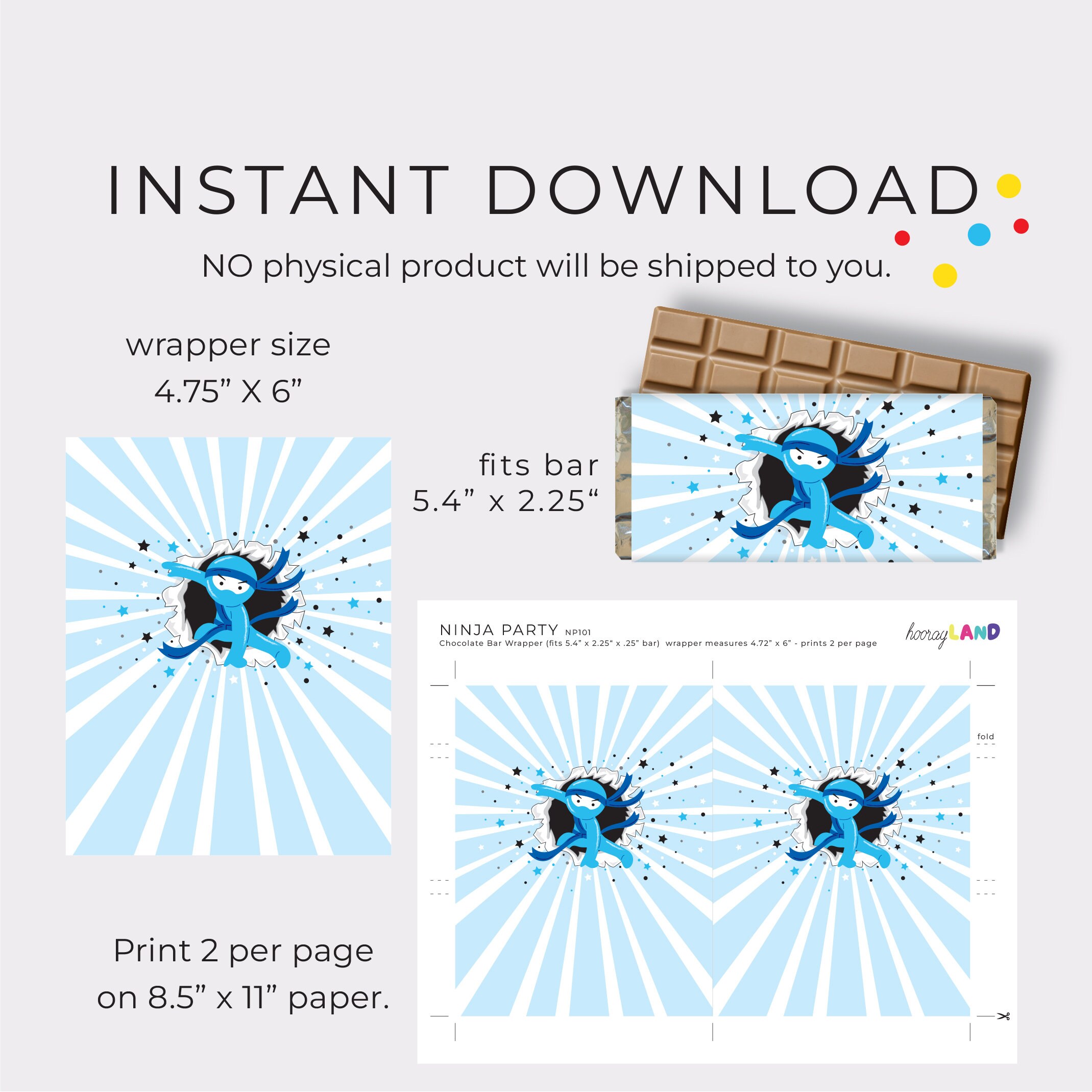 Printable Candy Bar Wrapper for Ninja Party, Karate Party, or Martial ...