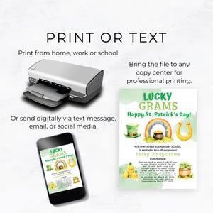 Editable Lucky Candy Gram Flyer Template, Printable St. Patrick's Day ...