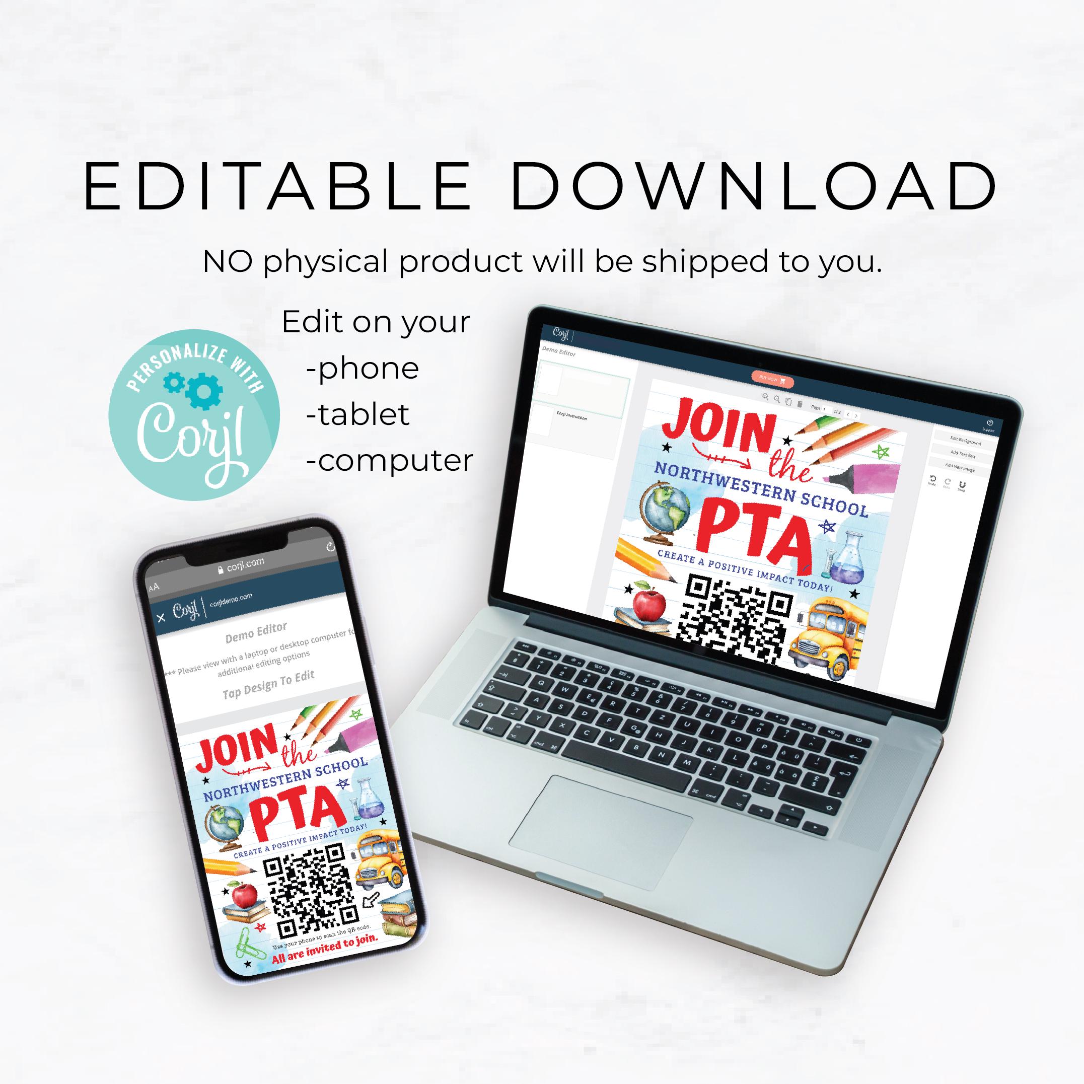 Editable PTO PTA Membership Drive Flyer, PTA Membership Form, Pta Sign ...