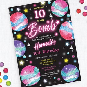 Editable Bath Bomb Birthday Party Invite, Soap Bath Bomb Making Party ...