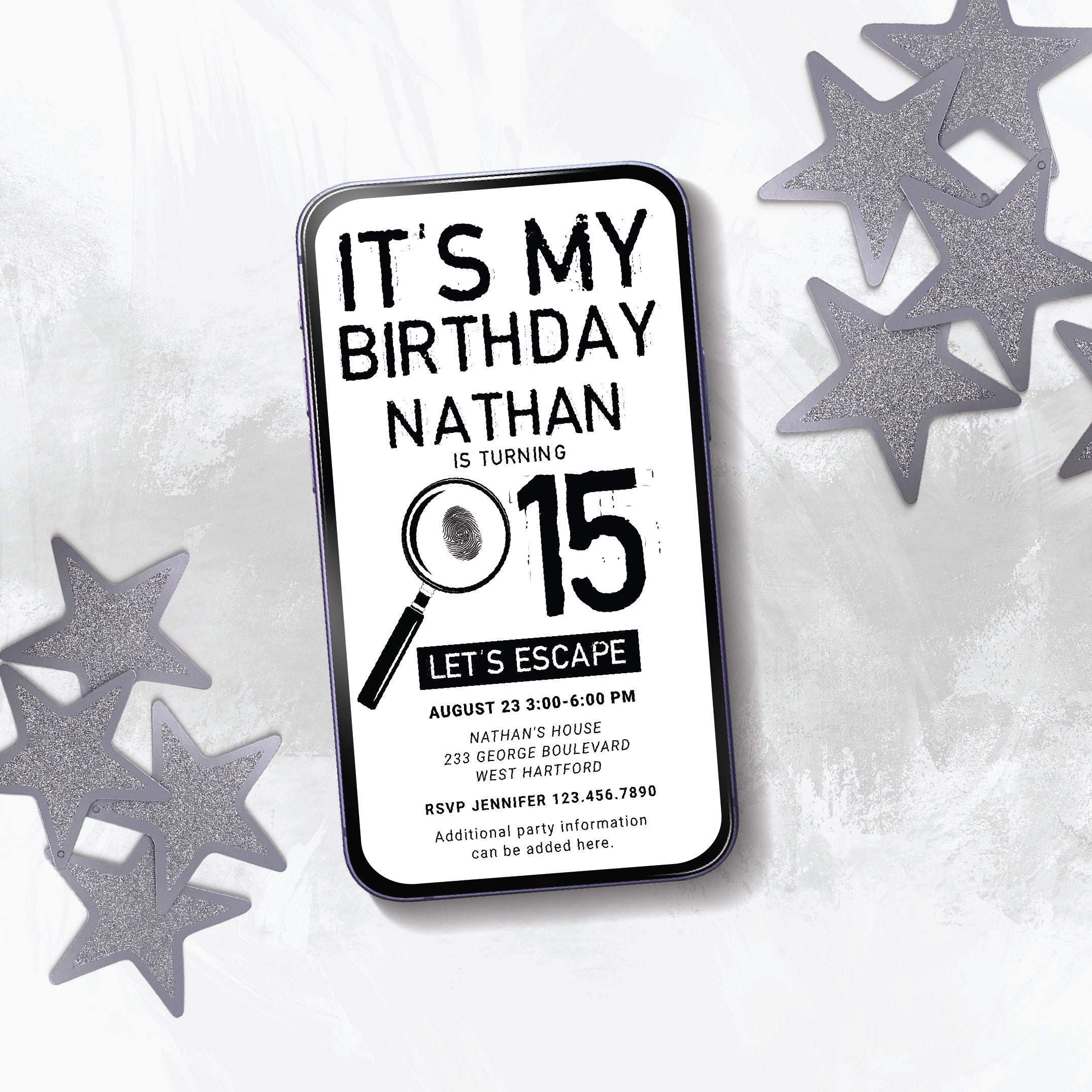 Editable Escape Room Birthday Party Invitation for Teenage or Tween Boy ...
