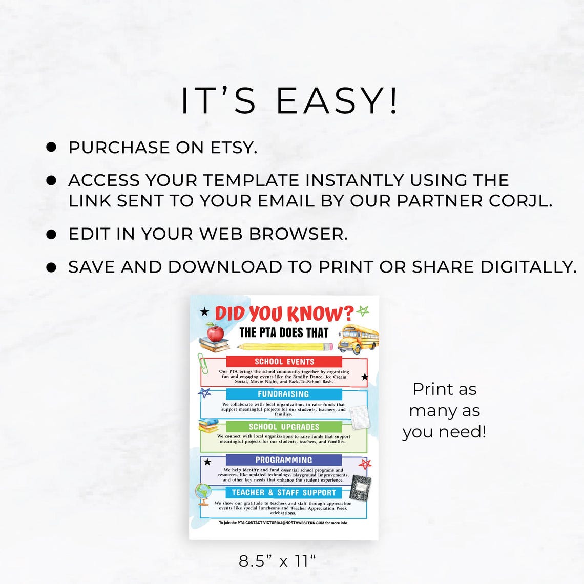 Editable Did You Know the PTO PTA Does That Flyer, PTA Membership Form ...