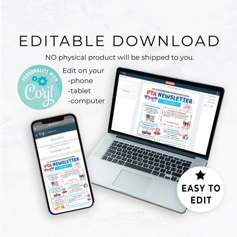 Editable PTO PTA 12 Months of Newsletter Templates, Entire School Year ...