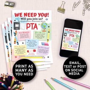 Editable PTO PTA Membership Drive Flyer, PTA Membership Form, Pta Sign ...