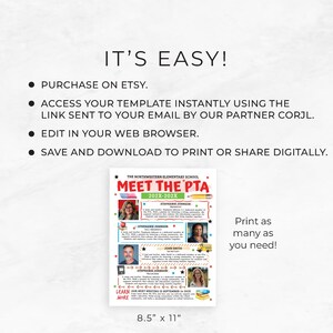Editable Meet the PTA Flyer, Meet the PTO Form, Meet the Parent Teacher ...