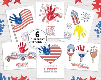 Printable 1st 4th of July Handprint Art Craft, Baby Fourth of July Hand ...