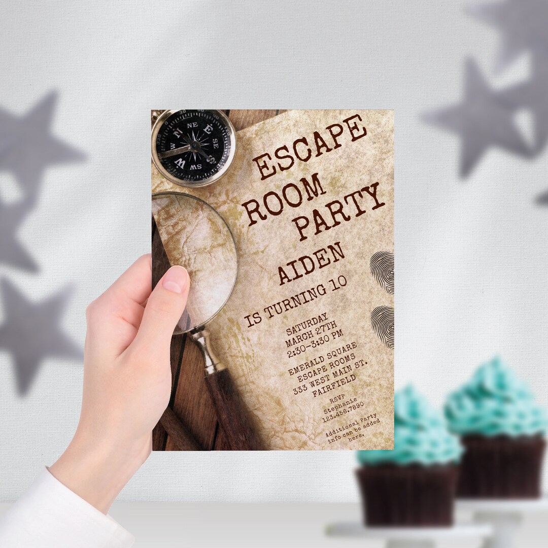 Editable Escape Room Birthday Invitation Digital for Kids, Mystery ...