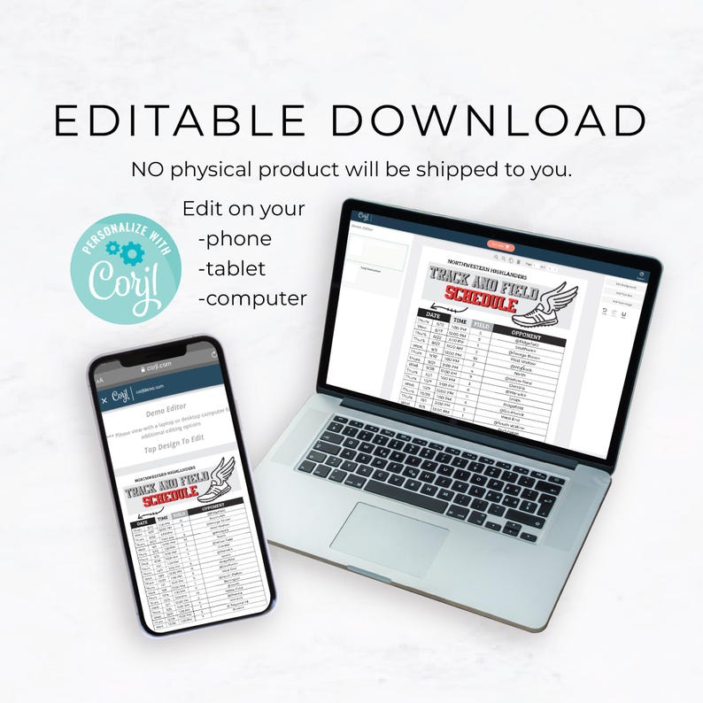 Editable Track & Field Schedule Template Track and Field Calendar ...