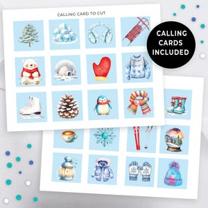 Printable Winter Bingo Boards, Winter Holiday Bingo Cards, Winter Class ...