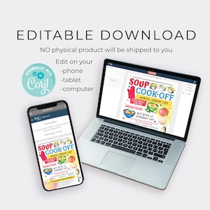 Editable Soup Cook-off Flyer, Soup Potluck Cookoff Invitation, Annual ...